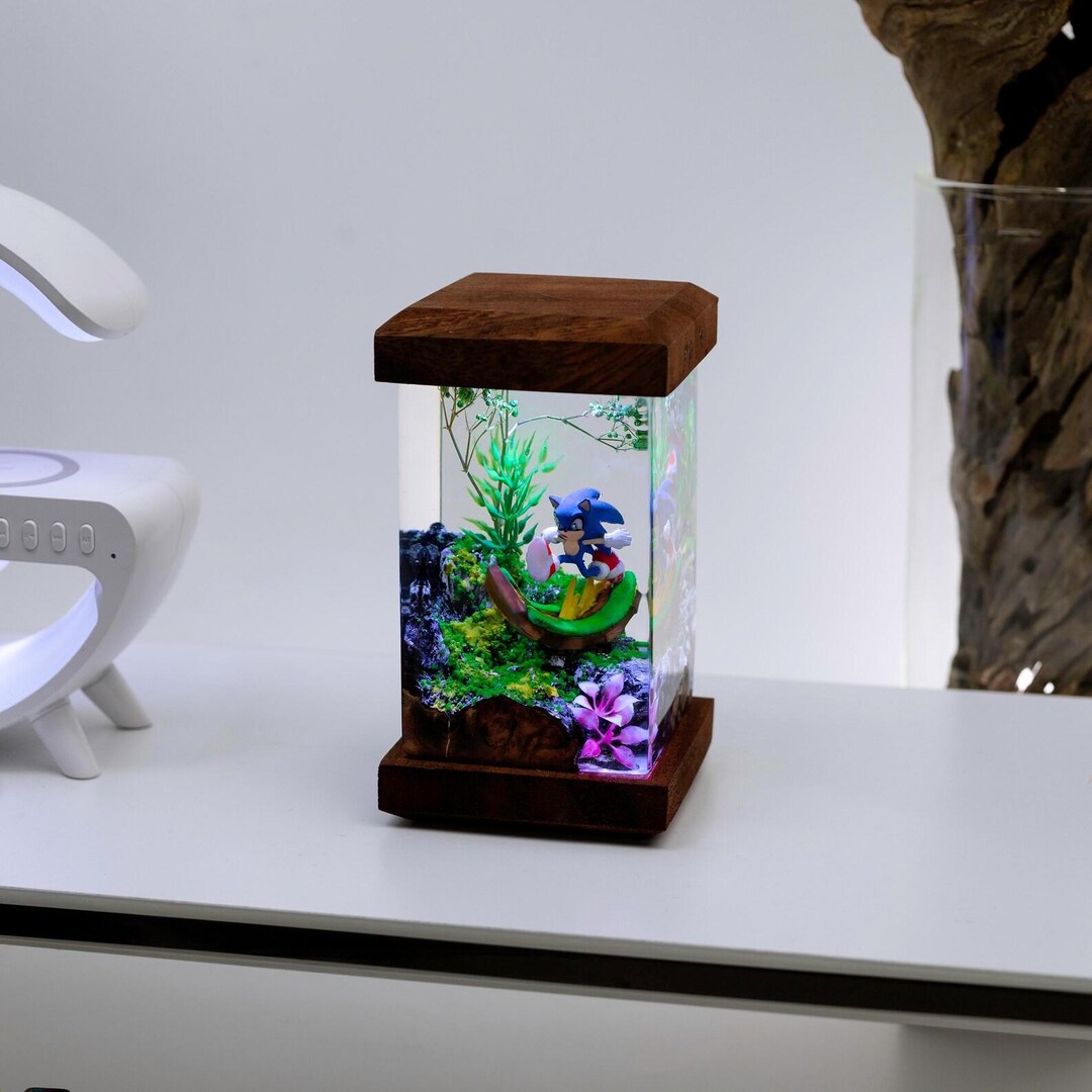 S.o/n.ic the H.edgehog Game Handmade Resin Lamp,diorama Resin Epoxy ...