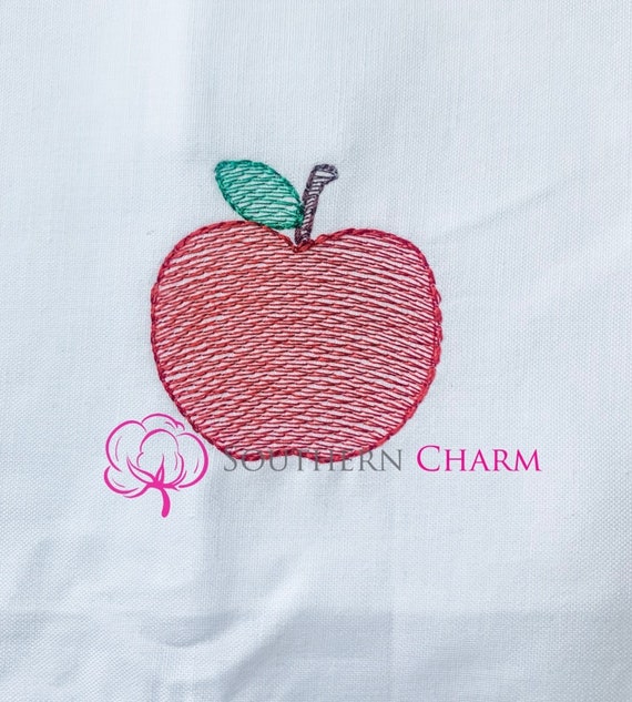 Single 2 Inch Apple Sketch Stitch Embroidery Design - Etsy