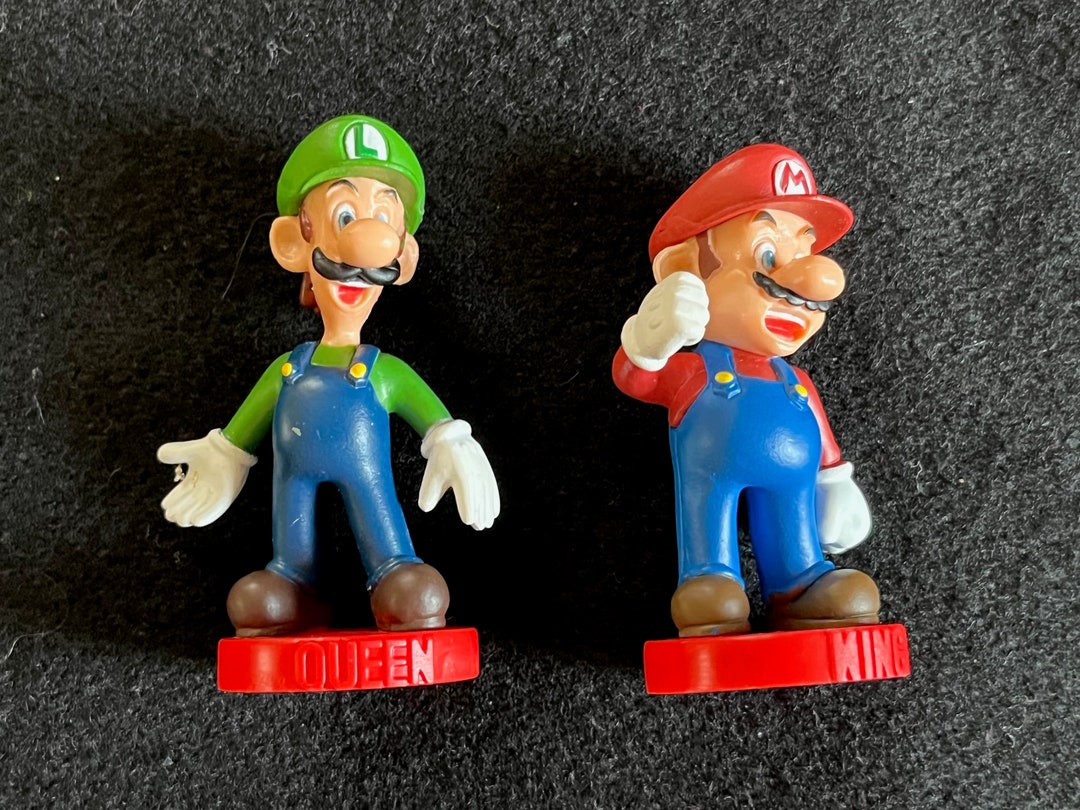 Plastic Action Figures From a Mario Brothers-themed Checkers Game - Etsy