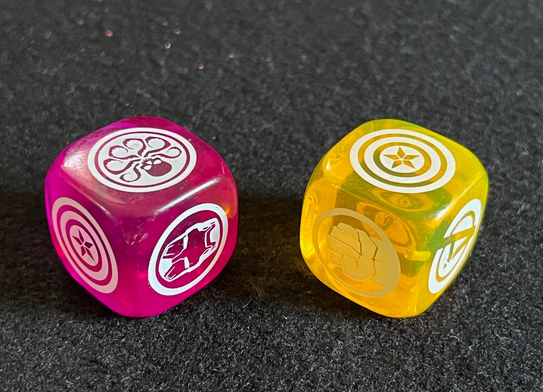 Pair of Avenger-themed Translucent Game Dice--avenger Symbol, Thor's ...