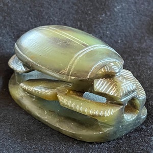 Vintage Traditional Egyptian Scarab Beetle -- Hand-carved Stone With ...