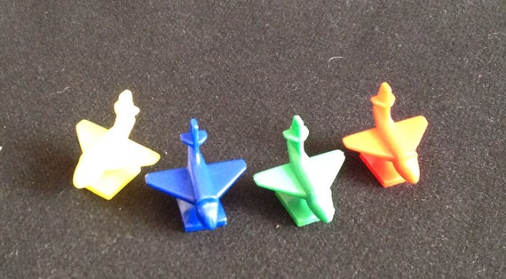 Four Stylized Plastic Game Markers of Jet Planes From a Board - Etsy
