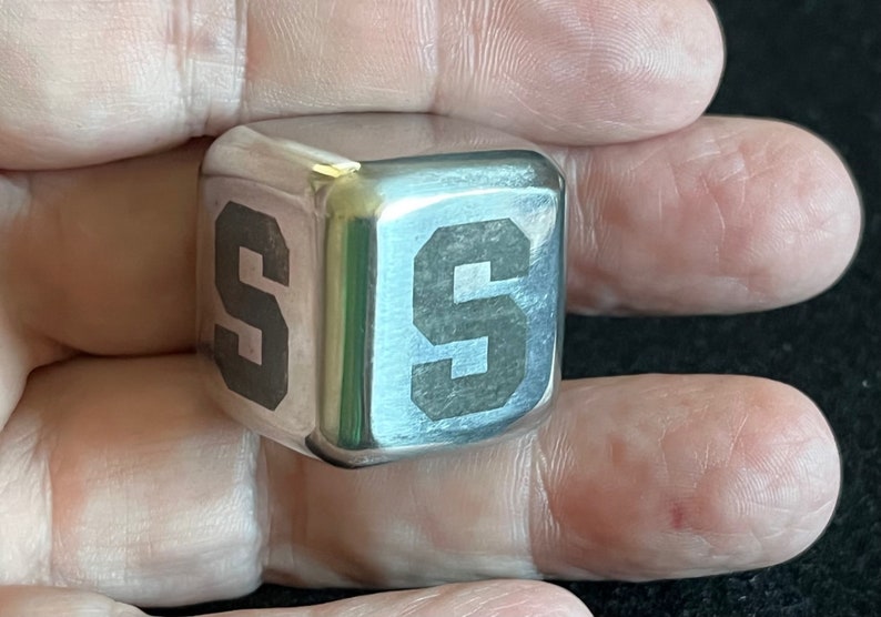 6 Shiny Unusual Metal Dice With s Printed on Four Sides With Blanks on ...