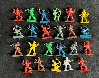 Miniature Cowboys and Indians on Horses Made in Hong Kong 12 Cowboys ...