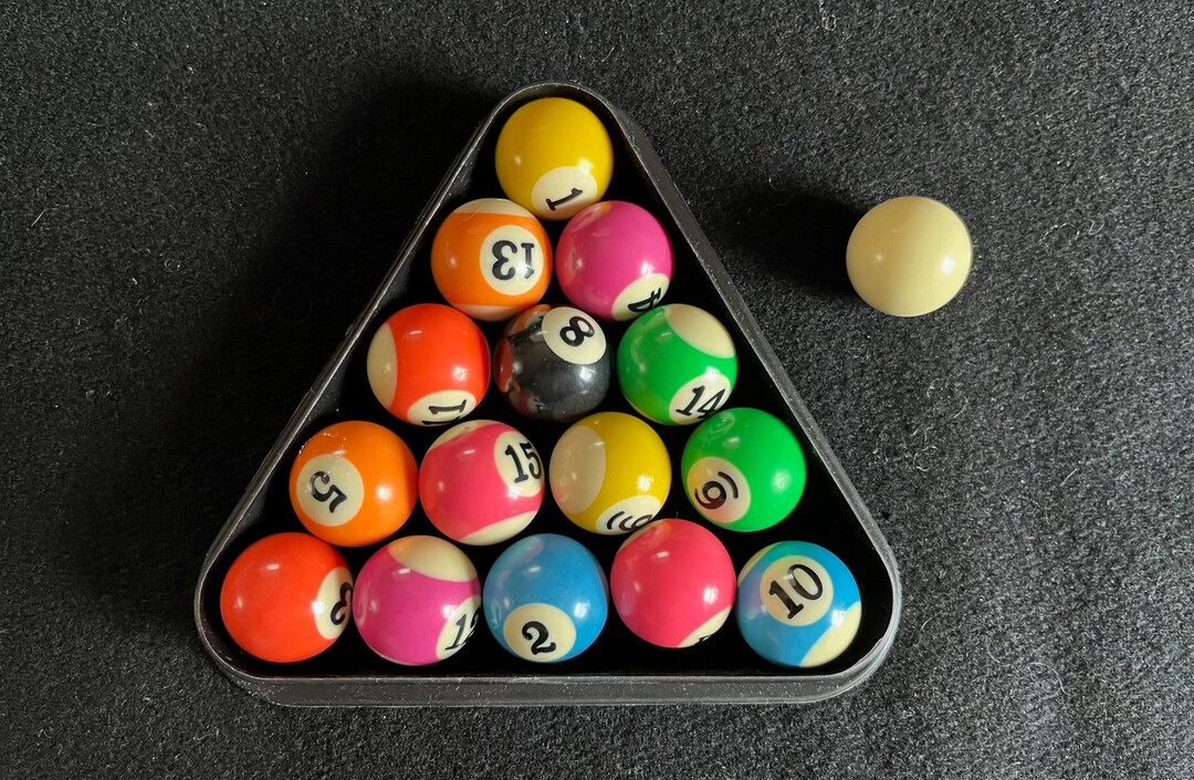 Tiny Little Set of Billiard Balls aproximately 1 in - Etsy