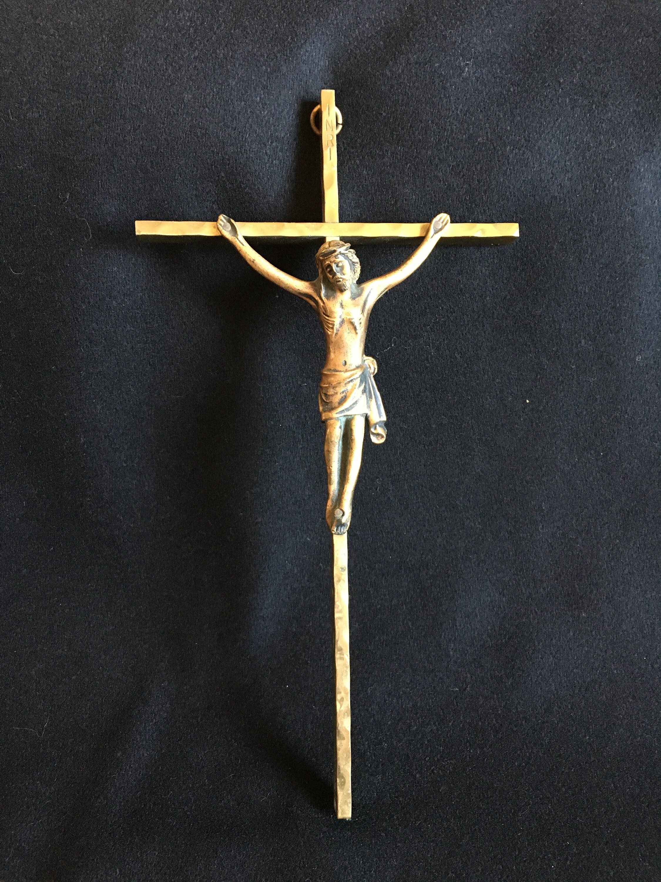 Thin Jesus Christ on a Very Thin Bronze-toned Cross in This Vintage ...