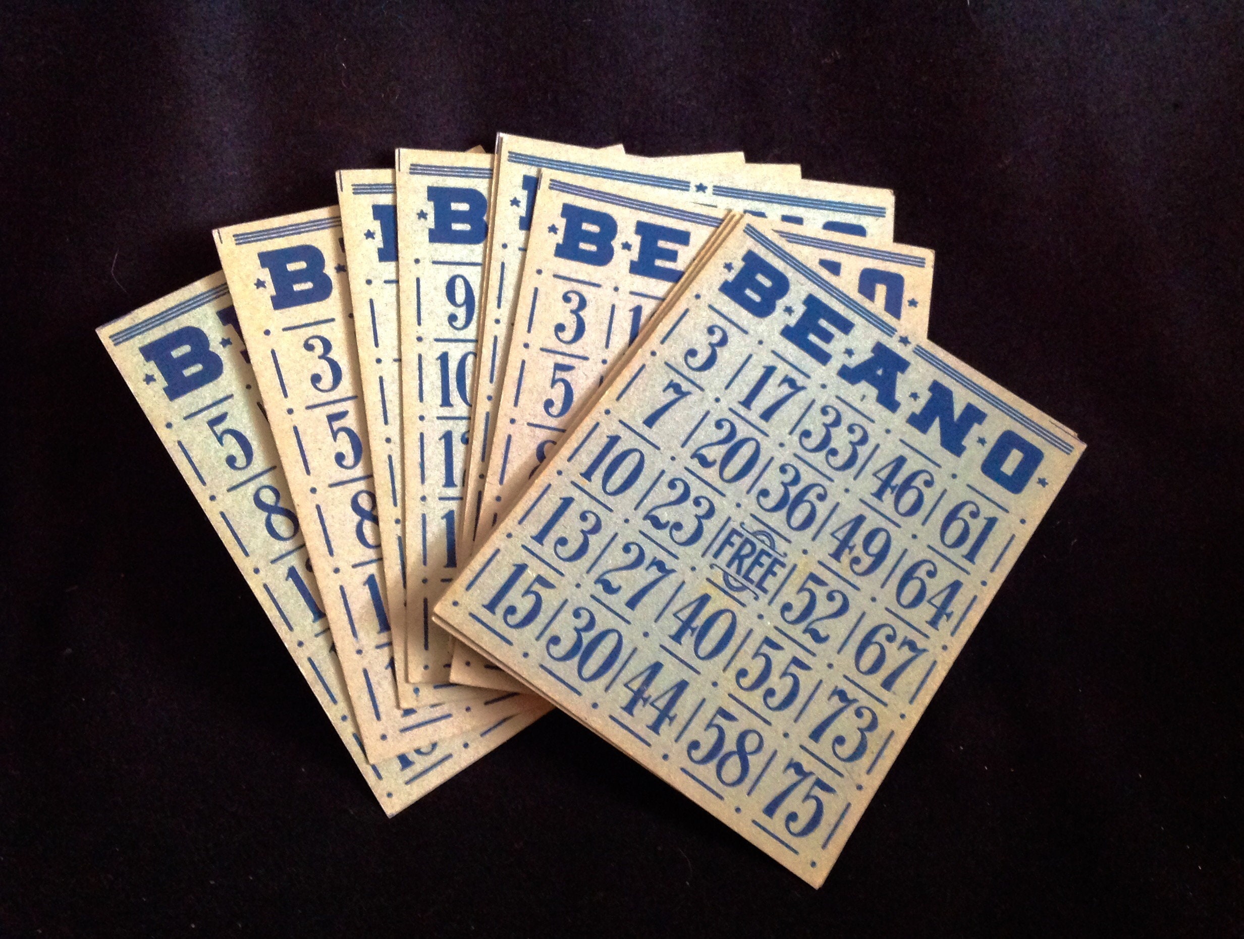 12 Vintage 1930s BEANO bingo Cards - Etsy