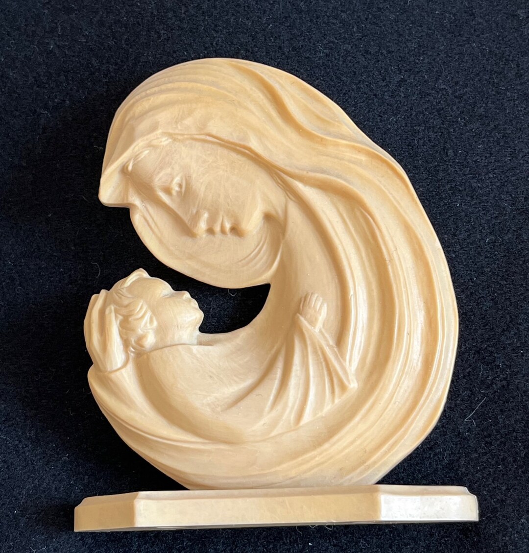 Desk-sized Vintage 1960s Plastic Mother and Child (virgin Mary and ...