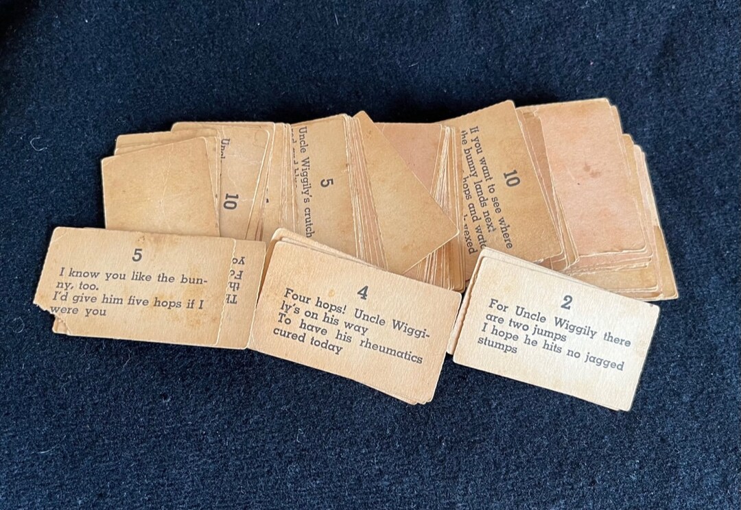118 Uncle Wiggly Game Cards -- Vintage Cardboard From a Classic 1920s ...