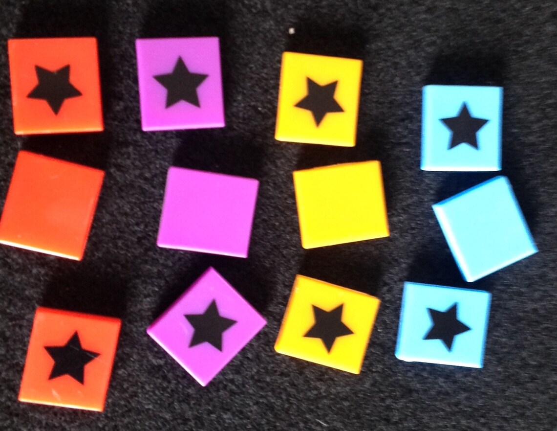 12 Brightly Colored Scrabble-Size Plastic Tiles from a Board | Etsy