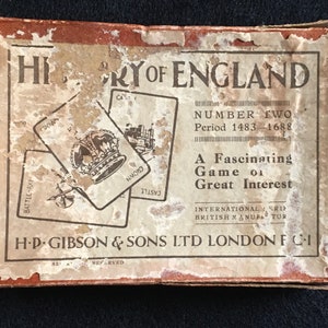 Vintage 1920s History of England Card Game, Number Two Period 1483-1688 ...