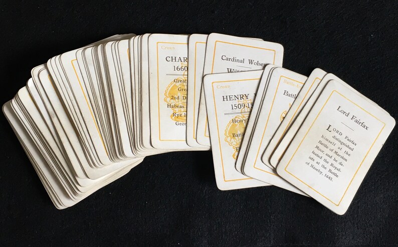 Vintage 1920s History of England Card Game, Number Two Period 1483-1688 ...