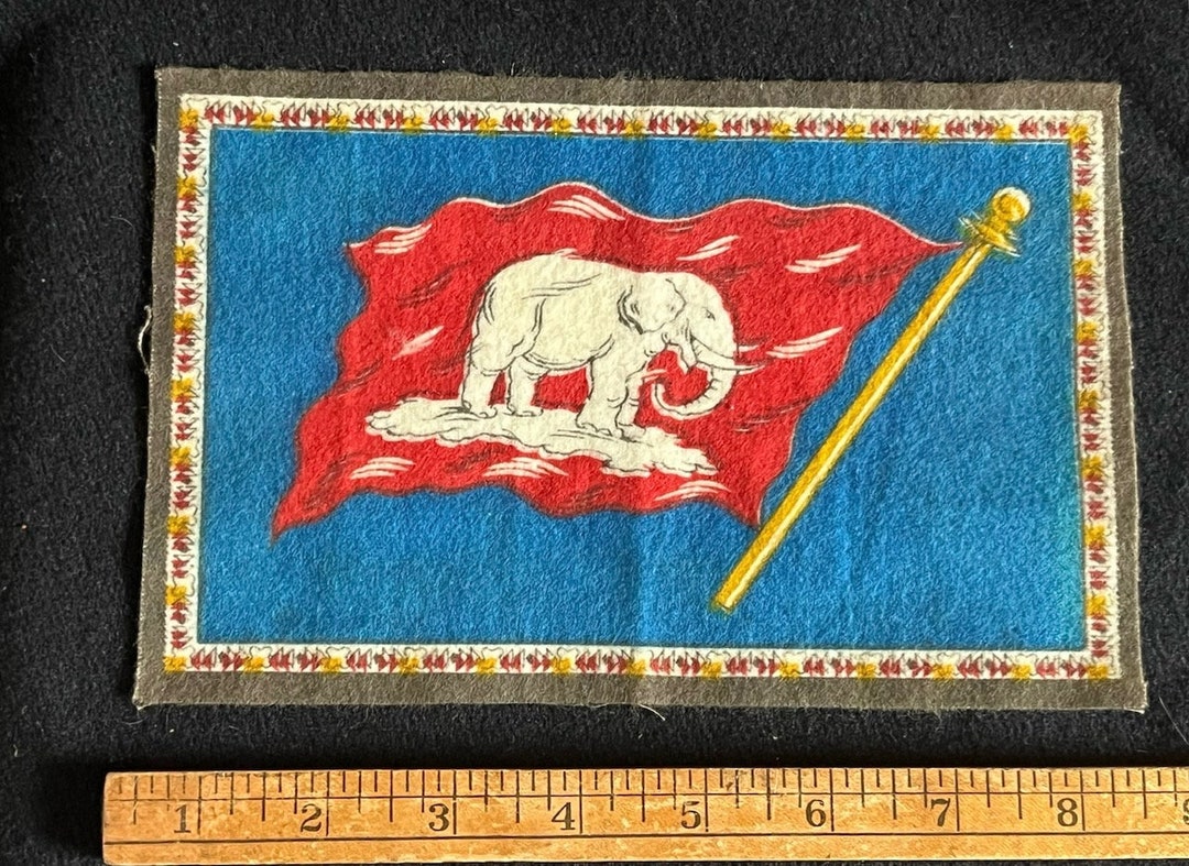 Siam Flag Cigarette Felt Featuring Elephant -- Measures 8.25" X 5" - Etsy