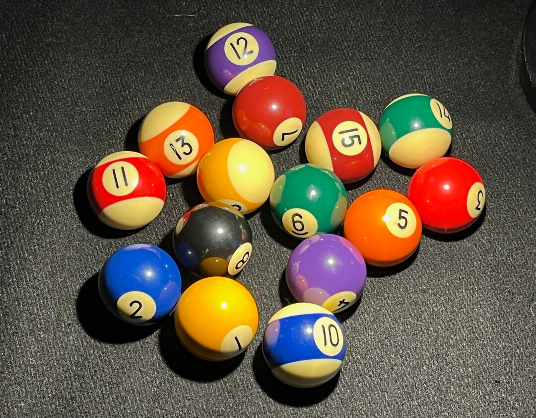 Tiny Little Set of Billiard Balls aproximately 1.5 in Diameter Each - Etsy