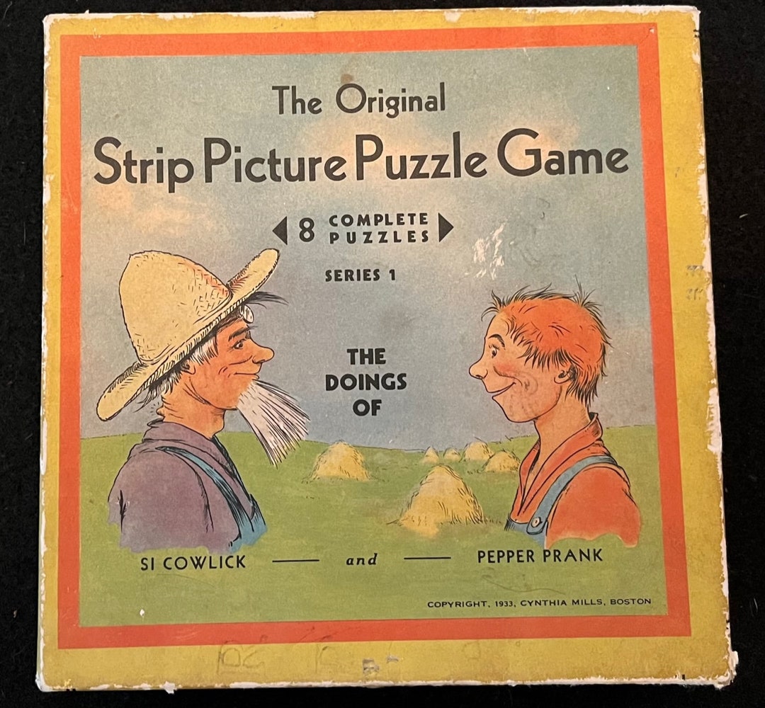 Very Rare Vintage 1933 "the Original Strip Picture Puzzle Game", 8 ...