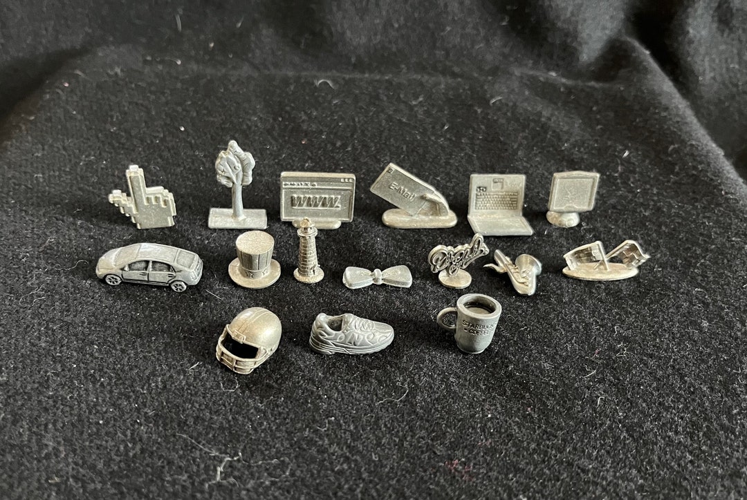 16 Pewter Tokens From Board Games, Mostly Monopoly - Etsy