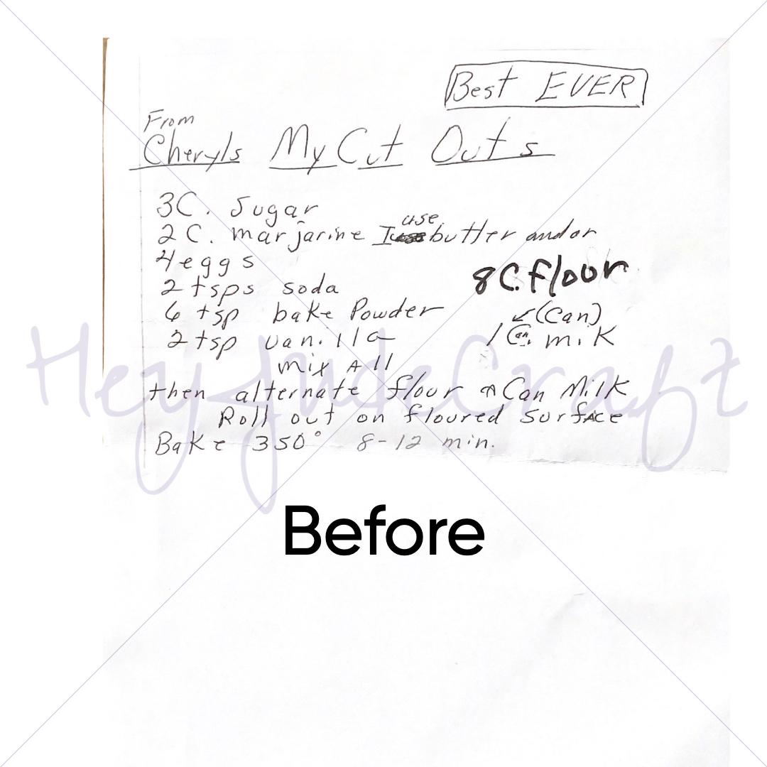 Custom Recipe, Letter to Cut File - Etsy
