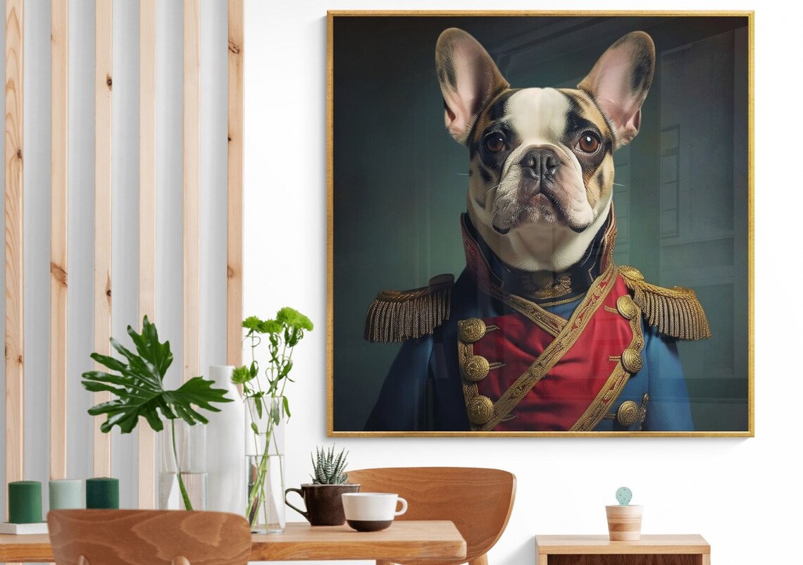 Gentleman Bulldog Vintage Portrait, Victorian Dog Wearing Napoleon Suit ...
