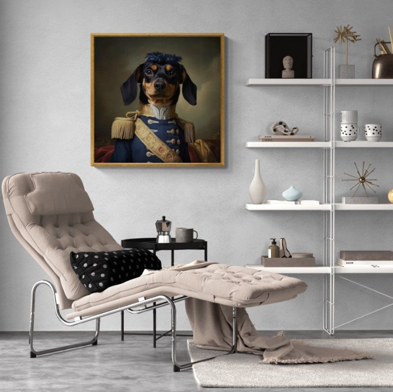 Napoleon Dog Illustration, Downloadable Print of Dog in Napoleon Suit ...