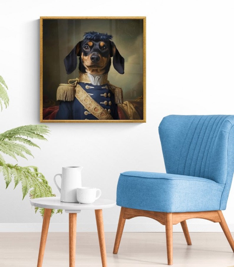 Napoleon Dog Illustration, Downloadable Print of Dog in Napoleon Suit ...
