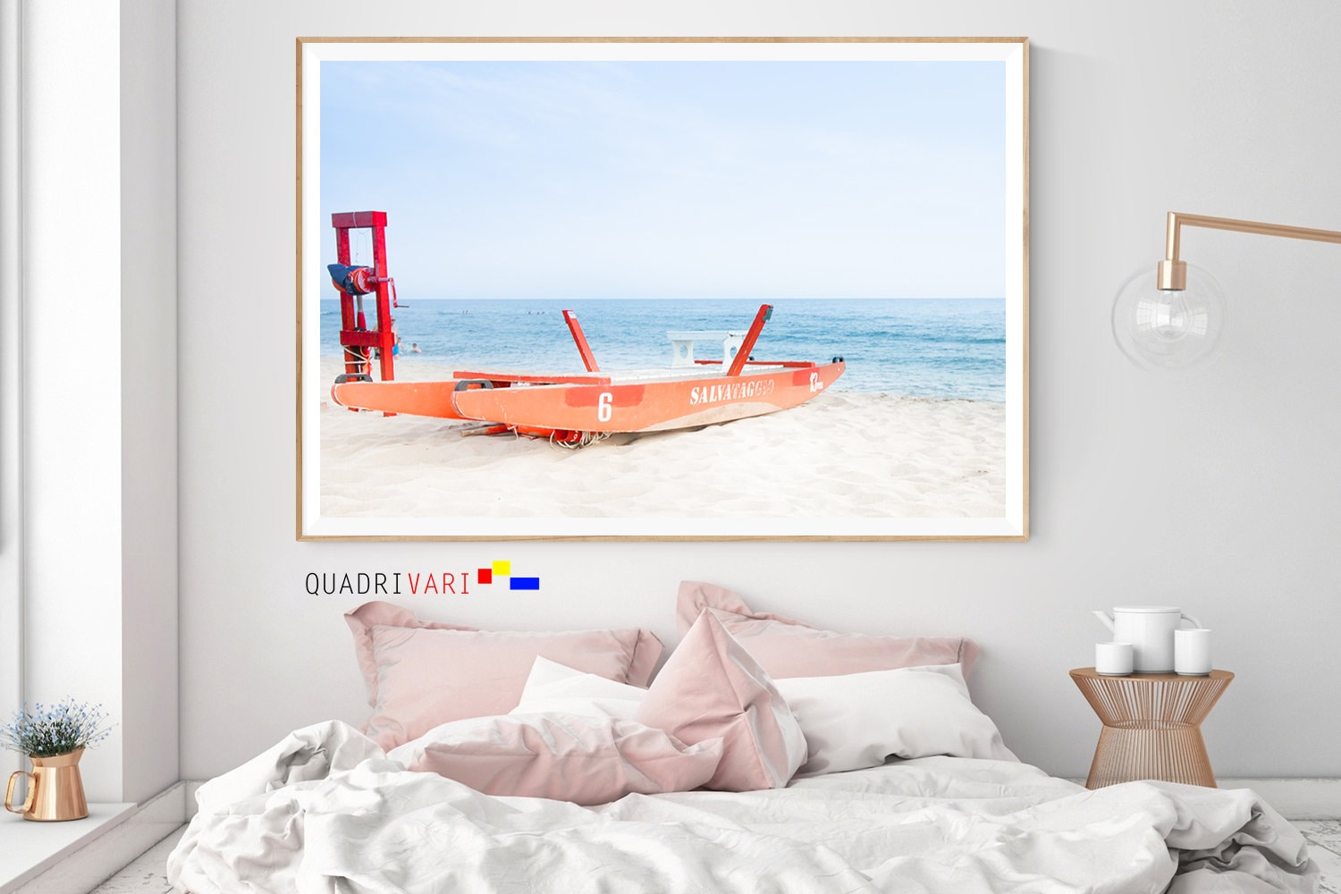Retro strand pattino print, retro Wall Art, Italiaanse roeien catamaran ...
