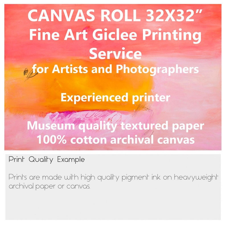 32x32" Canvas Roll Print, Print Yourself Art Printing Service ...
