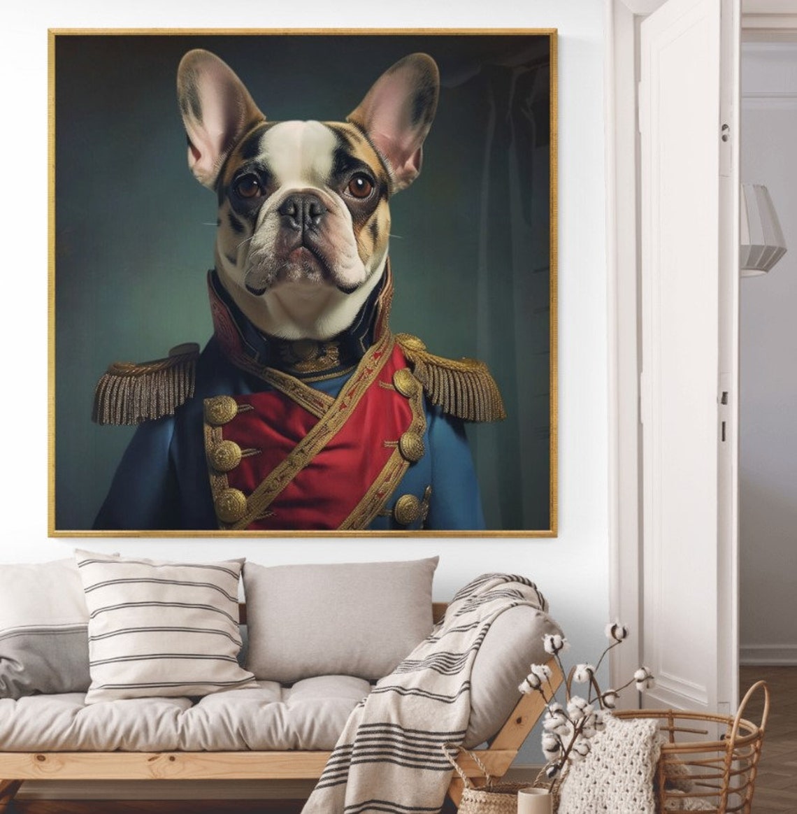 Gentleman Bulldog Vintage Portrait, Victorian Dog Wearing Napoleon Suit ...