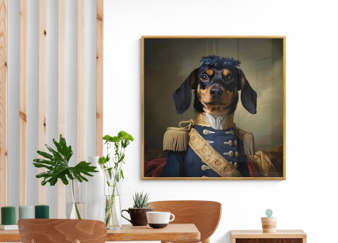 Napoleon Dog Illustration, Downloadable Print of Dog in Napoleon Suit ...