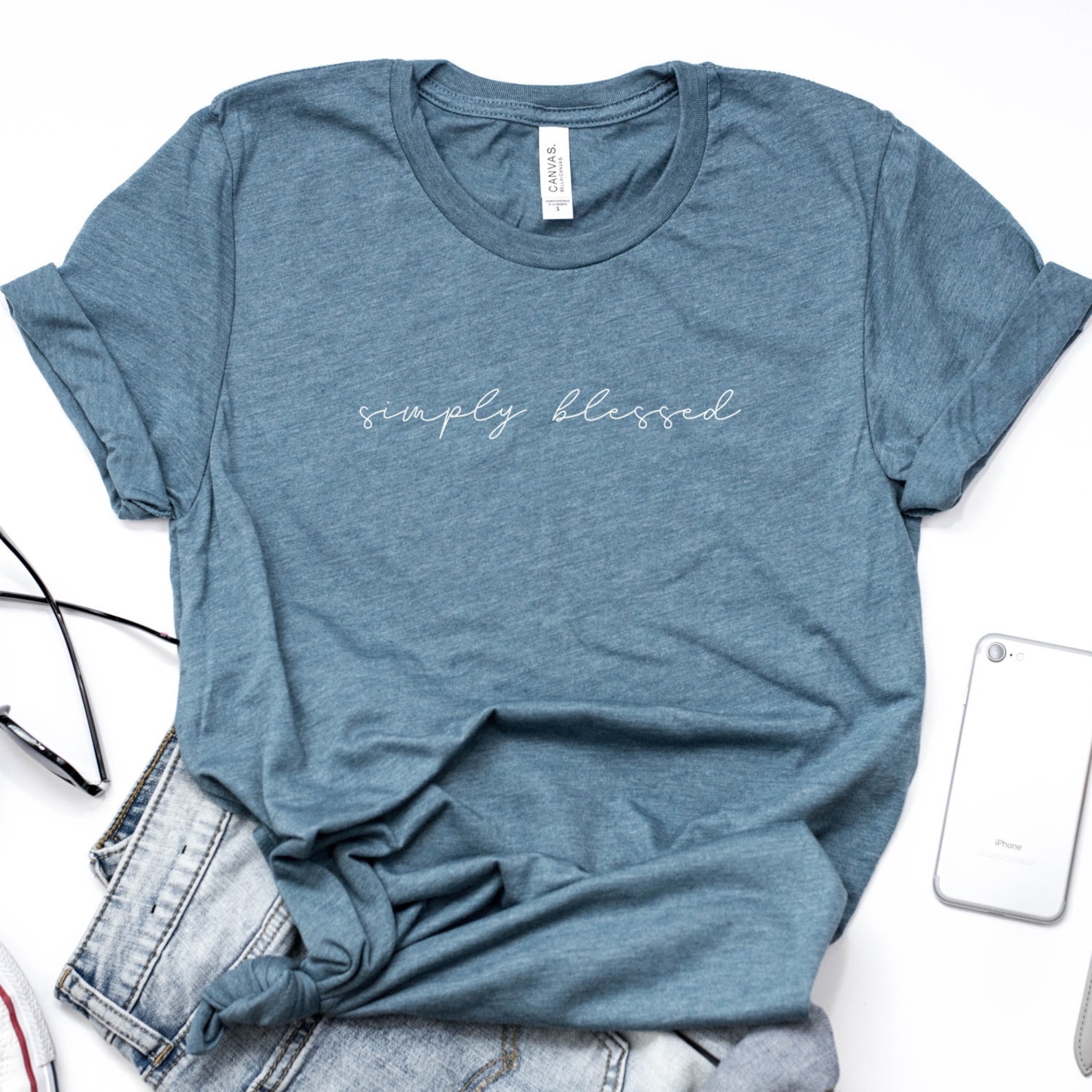 Simply Blessed - Inspirational - T-shirt - Mom Shirt - Graphic Tee ...