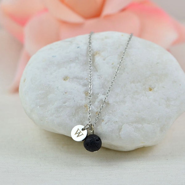 Stone Initial Necklace - Etsy Australia