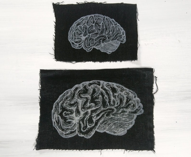 Brain Patch // Handprinted Patches - Etsy