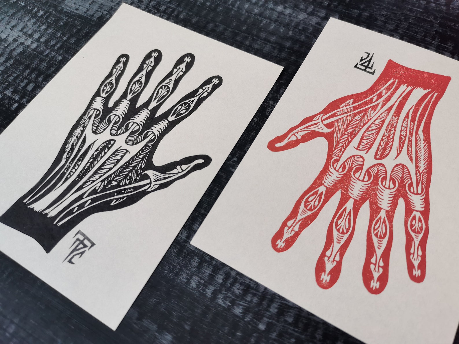 Anatomical Hand Original Linocut // Anatomy Linoprint - Etsy