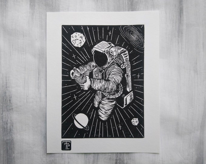 Moon Series 13 · Original Linocut · Limited Edition - Etsy