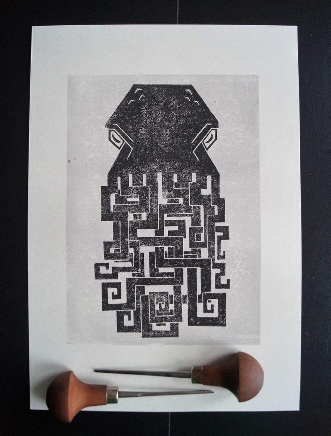 Octopus Original Linocut // Octopus Linoprint - Etsy