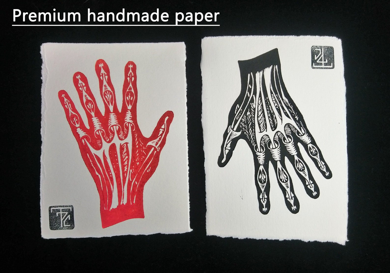 Anatomical Hand Original Linocut // Anatomy Linoprint | Etsy