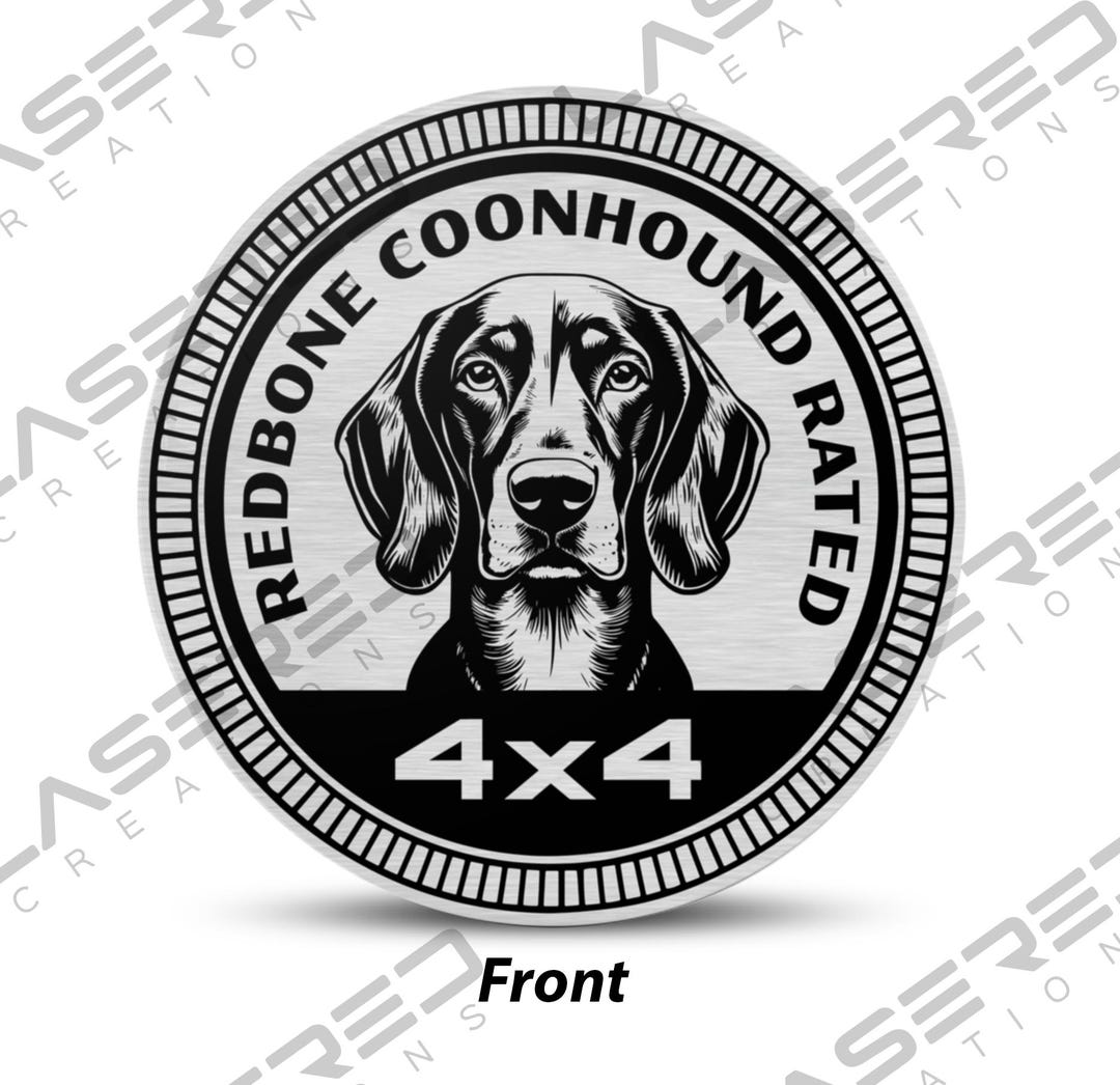 Redbone Coonhound Rated 4x4 Vehicle Badge - Etsy