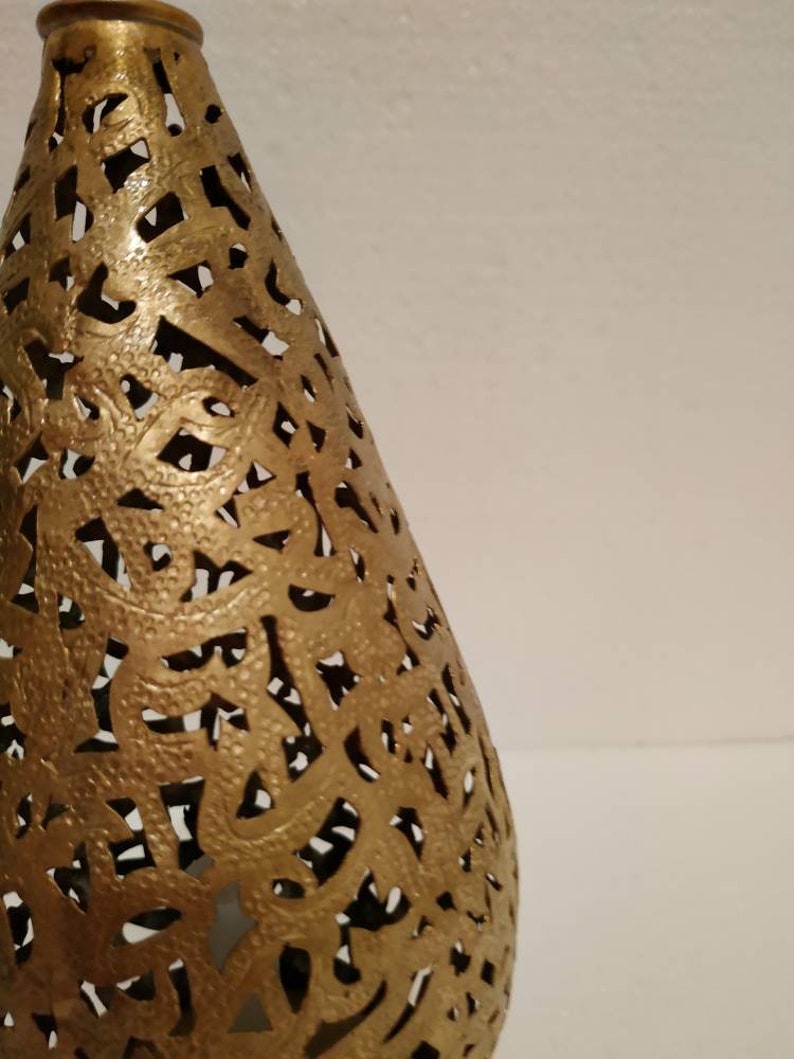 2 Table Lamps Candle Moroccan Table Lamp Brass Desk Moroccan | Etsy