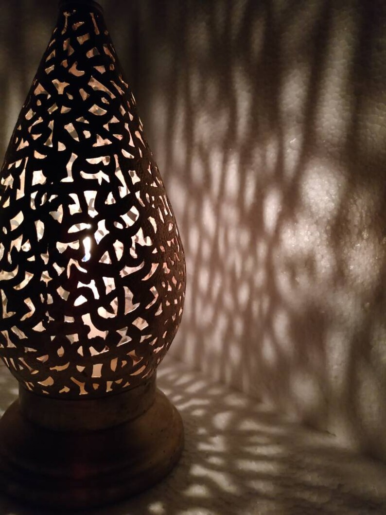 2 Table Lamps Candle Moroccan Table Lamp Brass Desk Moroccan | Etsy