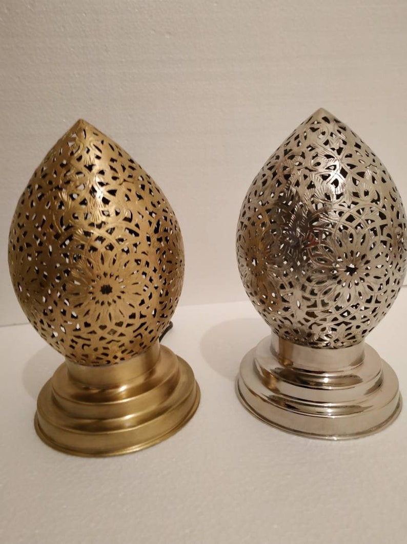 Engraved Brass Moroccan Table Lamp: Vintage Lighting Decor - Etsy