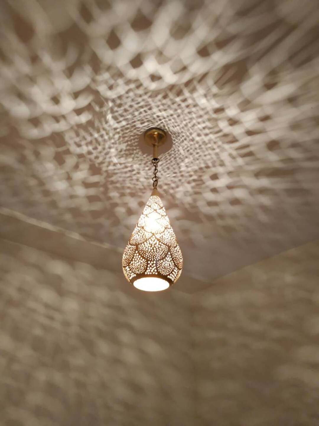 Moroccan Lamp Pendant Brass Open Drop Ceiling Light, Chandelier ...