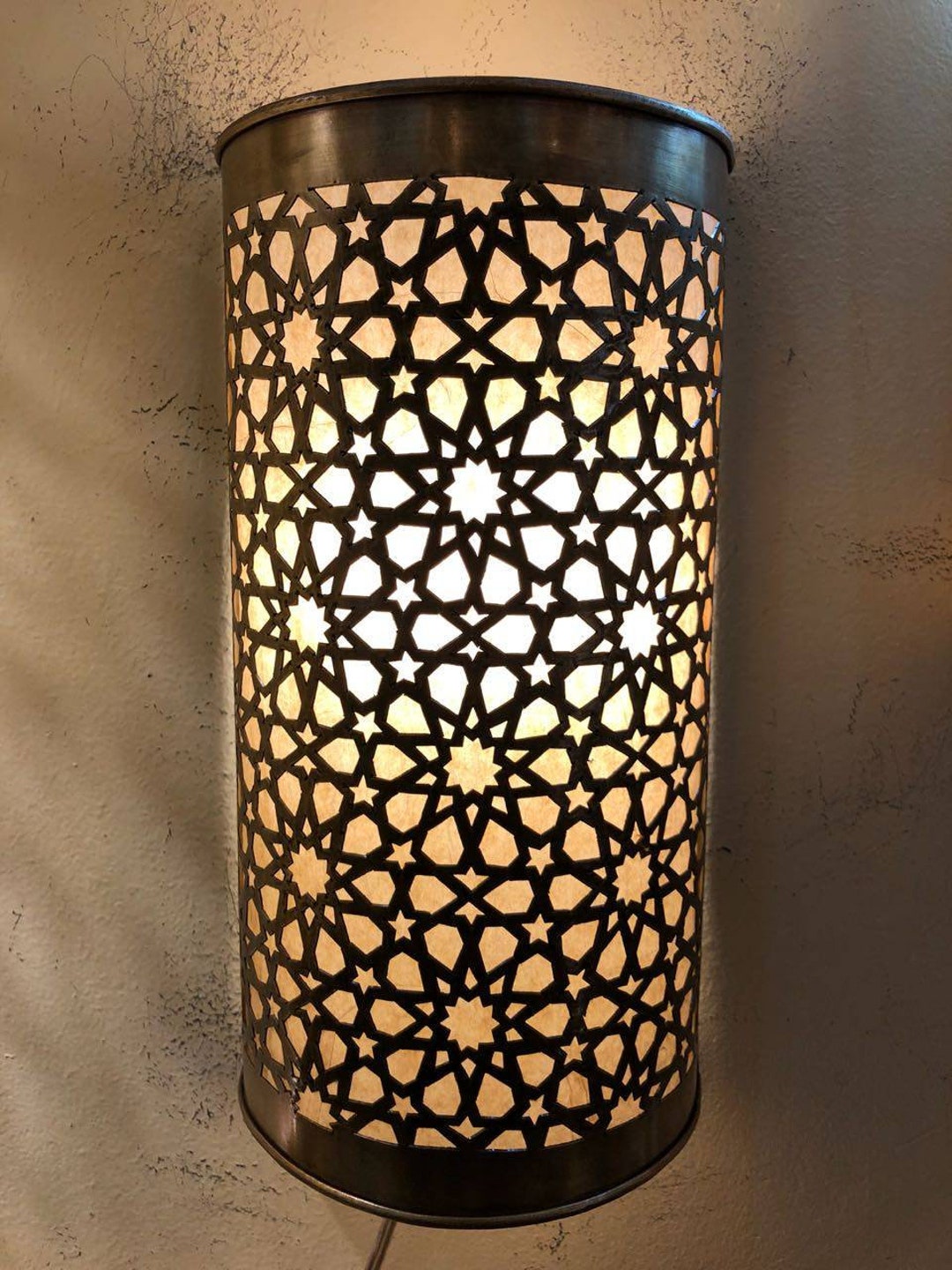 2 Wall Lamps Gold / Silver Moroccan Traditional Islamic Wall Light ...