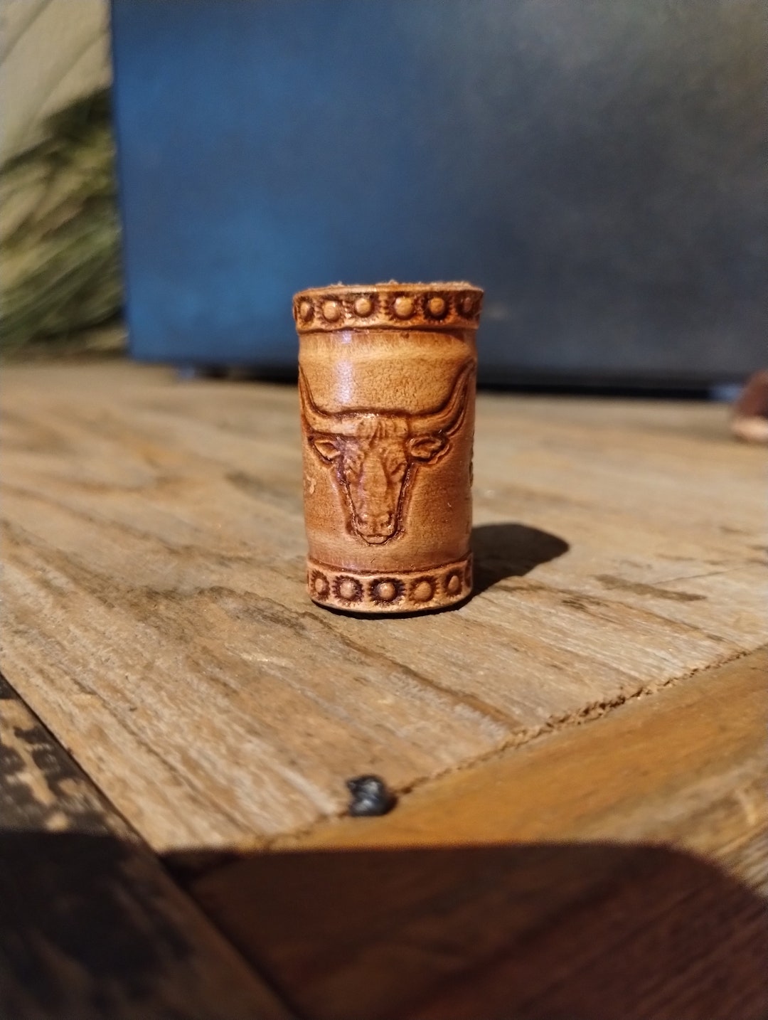 Longhorn Wildrag Slide/ Bull Bandana Slide/ Tooled Leather Slide ...