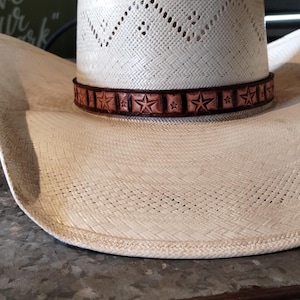 Texas Star Hatband/ Cowboy Hatband/ Tooled Leather Hatband - Etsy