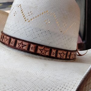 Texas Star Hatband/ Cowboy Hatband/ Tooled Leather Hatband - Etsy
