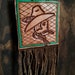 Cowboy Outlaw Rear View Mirror Hanger/ Leather Wall Art/ Tooled Leather ...