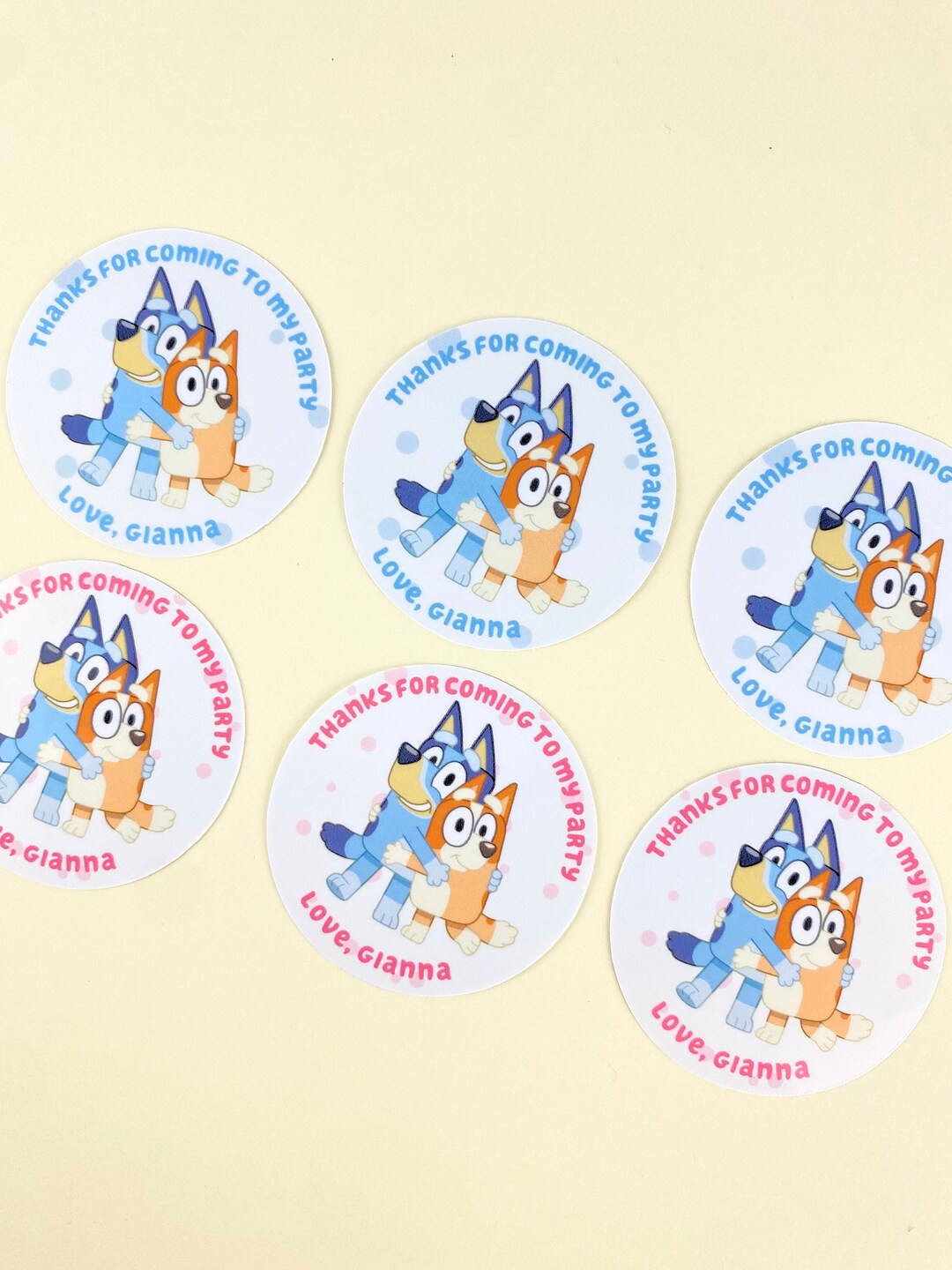 Blue Favor Stickers Set of 12 Glossy Stickers, Blue Party, Blue Favors ...