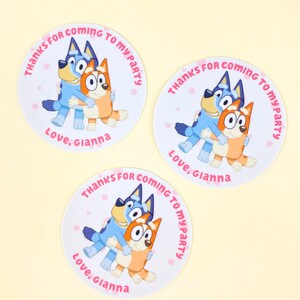 Blue Favor Stickers Set of 12 Glossy Stickers, Blue Party, Blue Favors ...