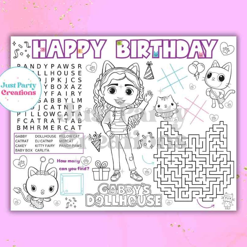 Gabby Colouring Sheets - Etsy