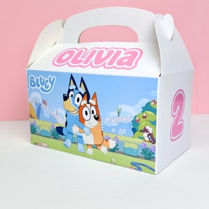 Blue Dog Gable Box, Blue Dog Favor Box, Blue Dog Pink Party Decor, Blue ...