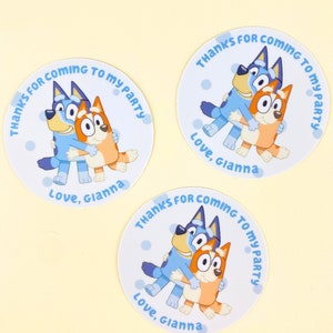 Blue Favor Stickers Set of 12 Glossy Stickers, Blue Party, Blue Favors ...